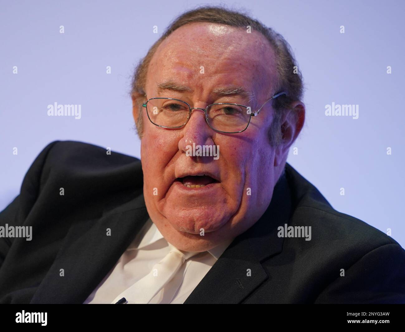 Andrew Neil speaking during the Global Soft Power Summit at the Queen ...