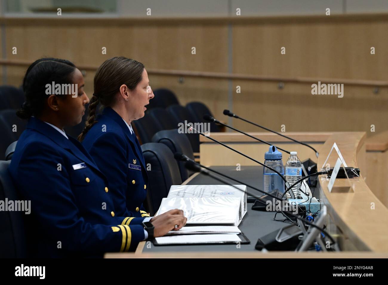 Capt. Jennifer Stockwell, Sector Commander of Sector Virginia, delivers ...