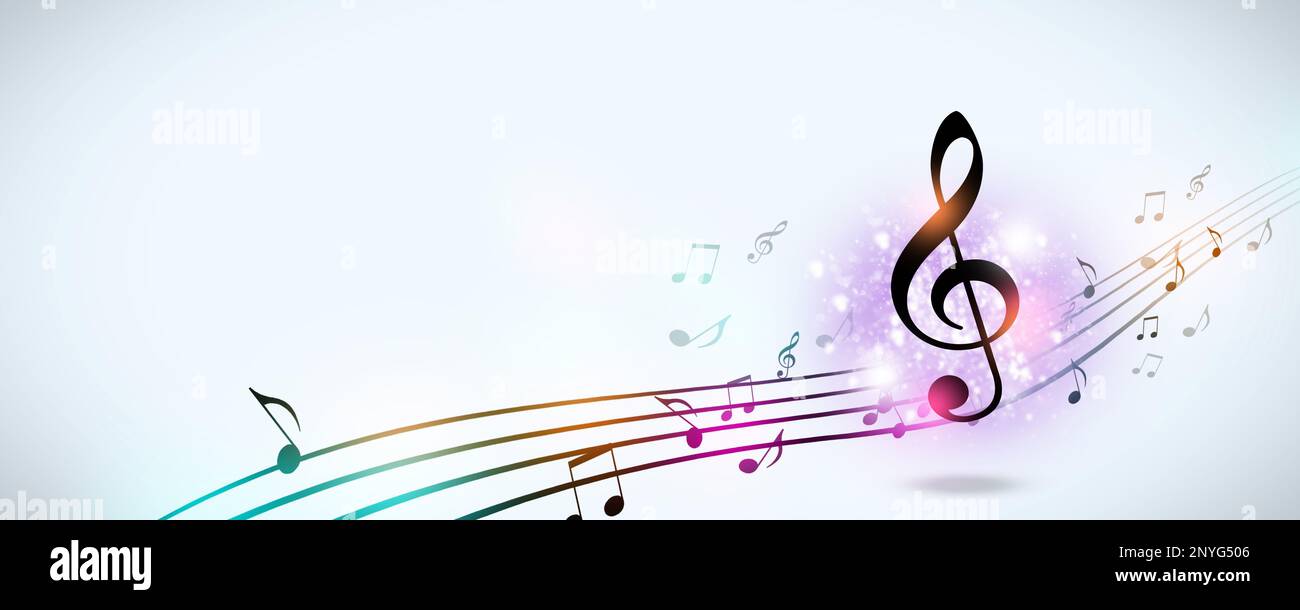 abstract music notes funky multicolor party background Stock Photo - Alamy