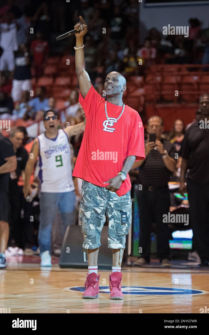 CHICAGO, IL - JULY 23: Rapper DMX during a BIG3 basketball league game ...