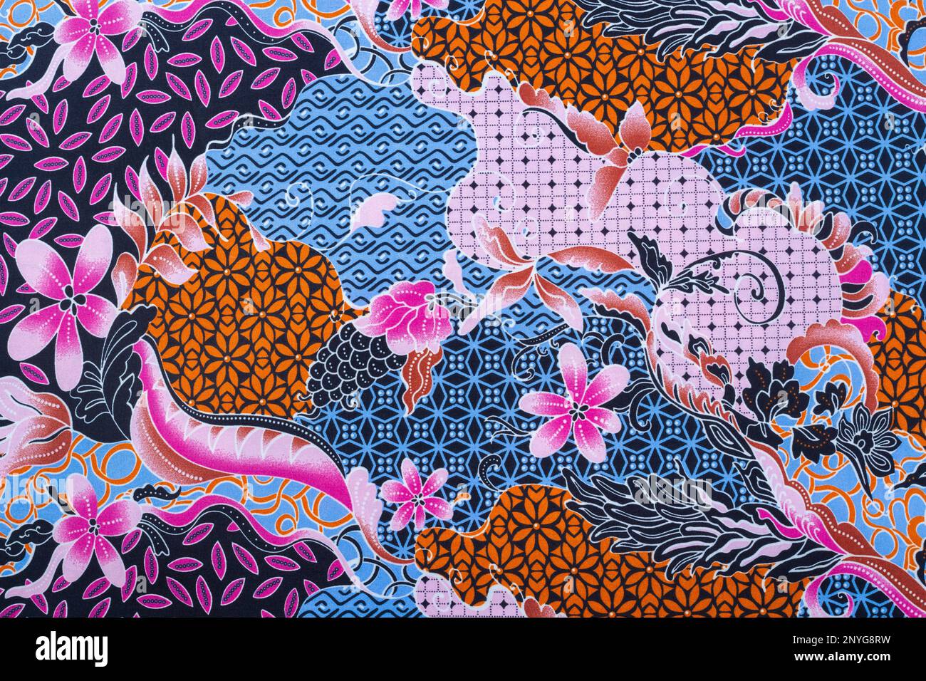Colorful batik cloth fabric background Stock Photo - Alamy