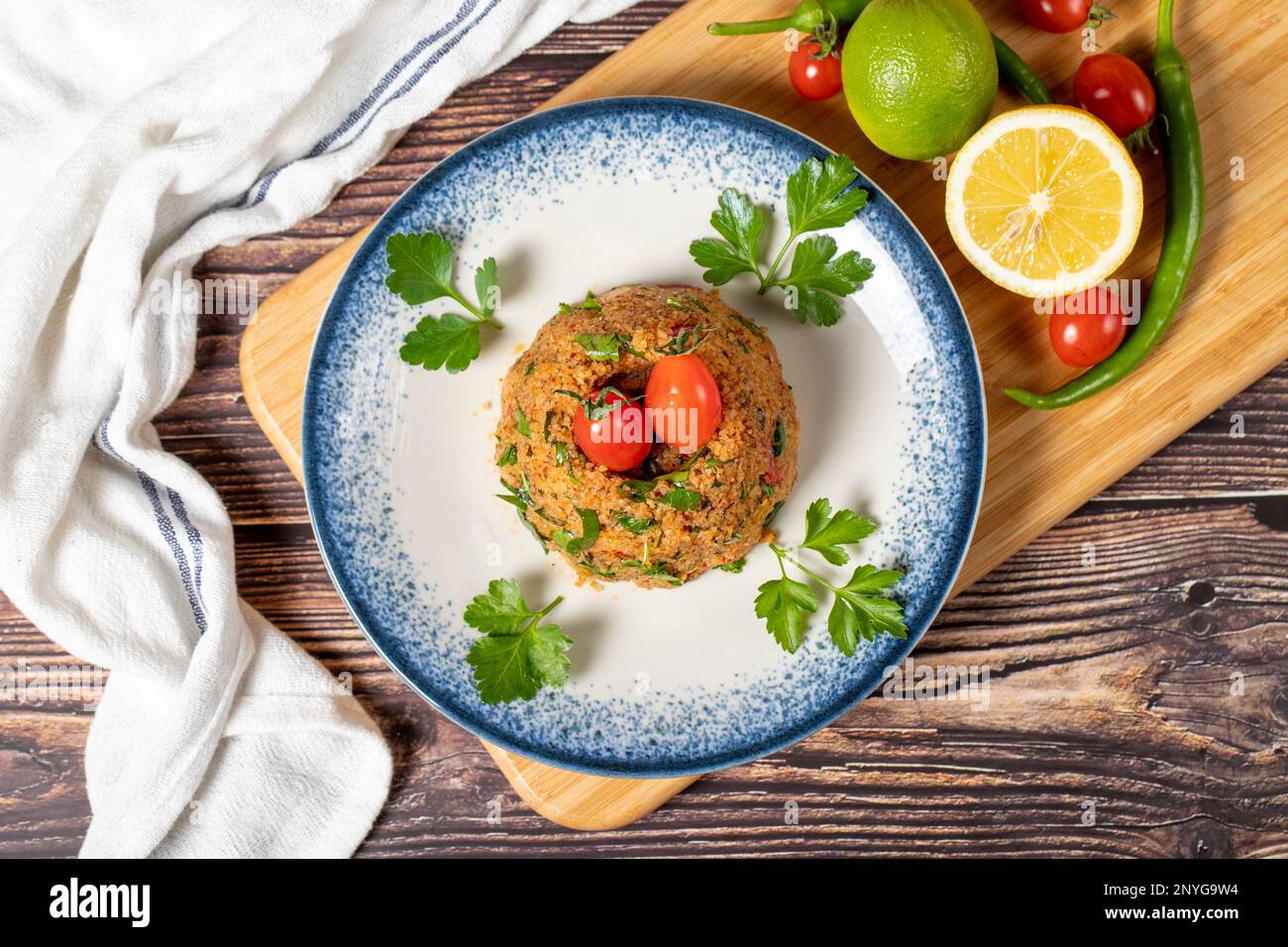 Bulgur pilaf with vegetables. Turkish cuisine delicacies. fine bulgur ...