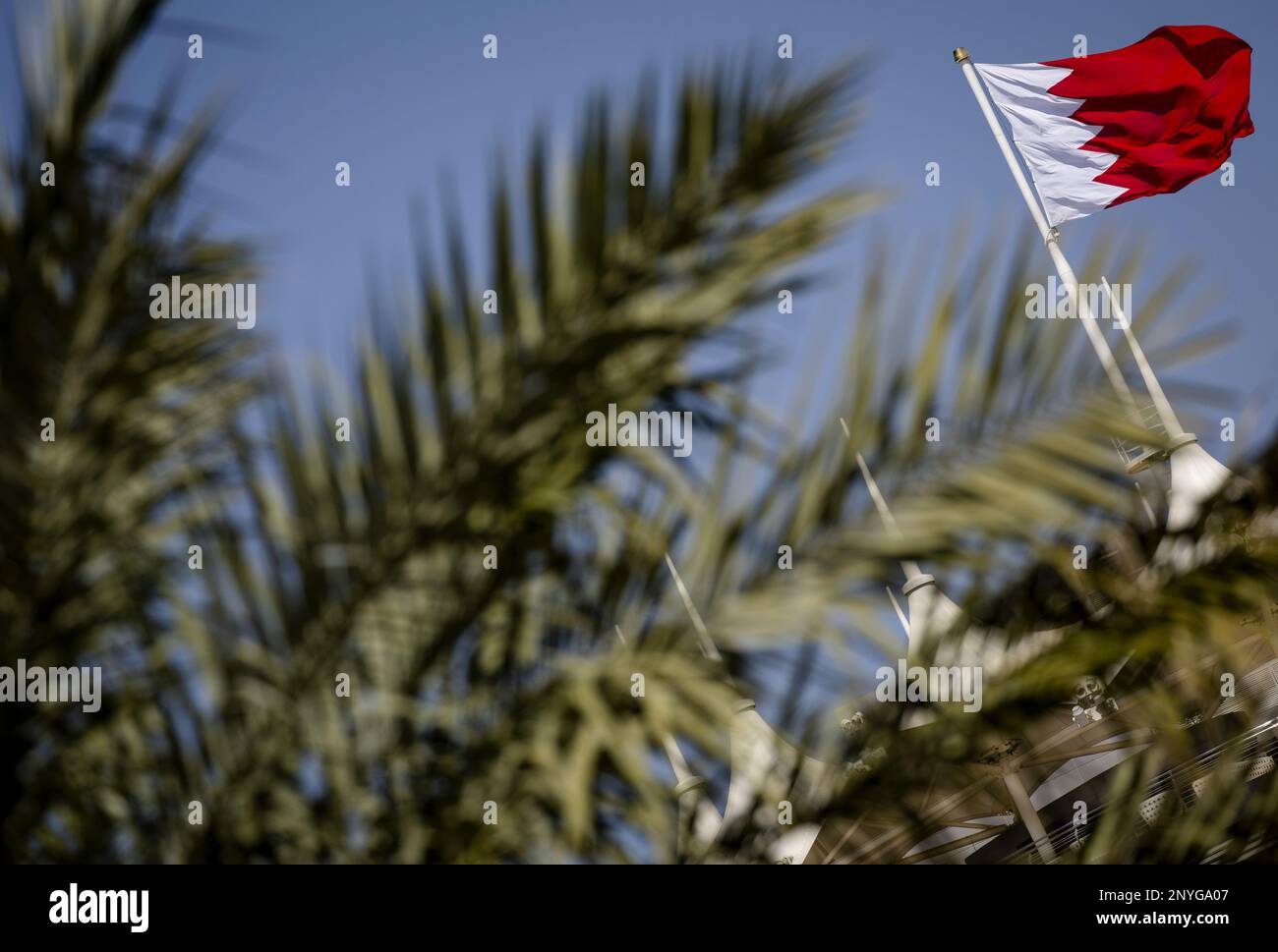 BAHRAIN - The flag of Bahrain on the Sakhir Tower at the Bahrain ...