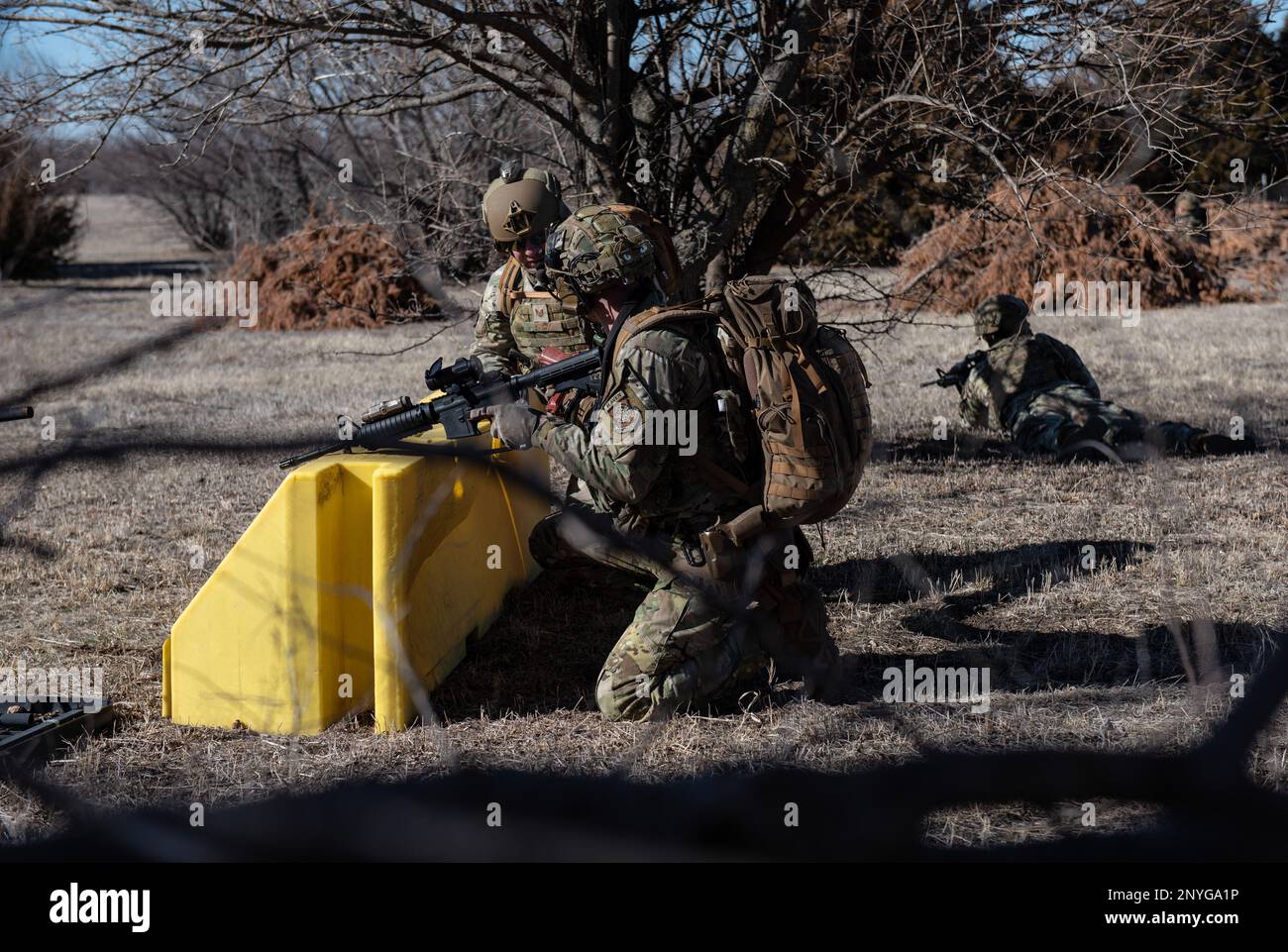 Senior Airman Matthew D’Ambrosia, front, 22nd Security Forces Squadron ...