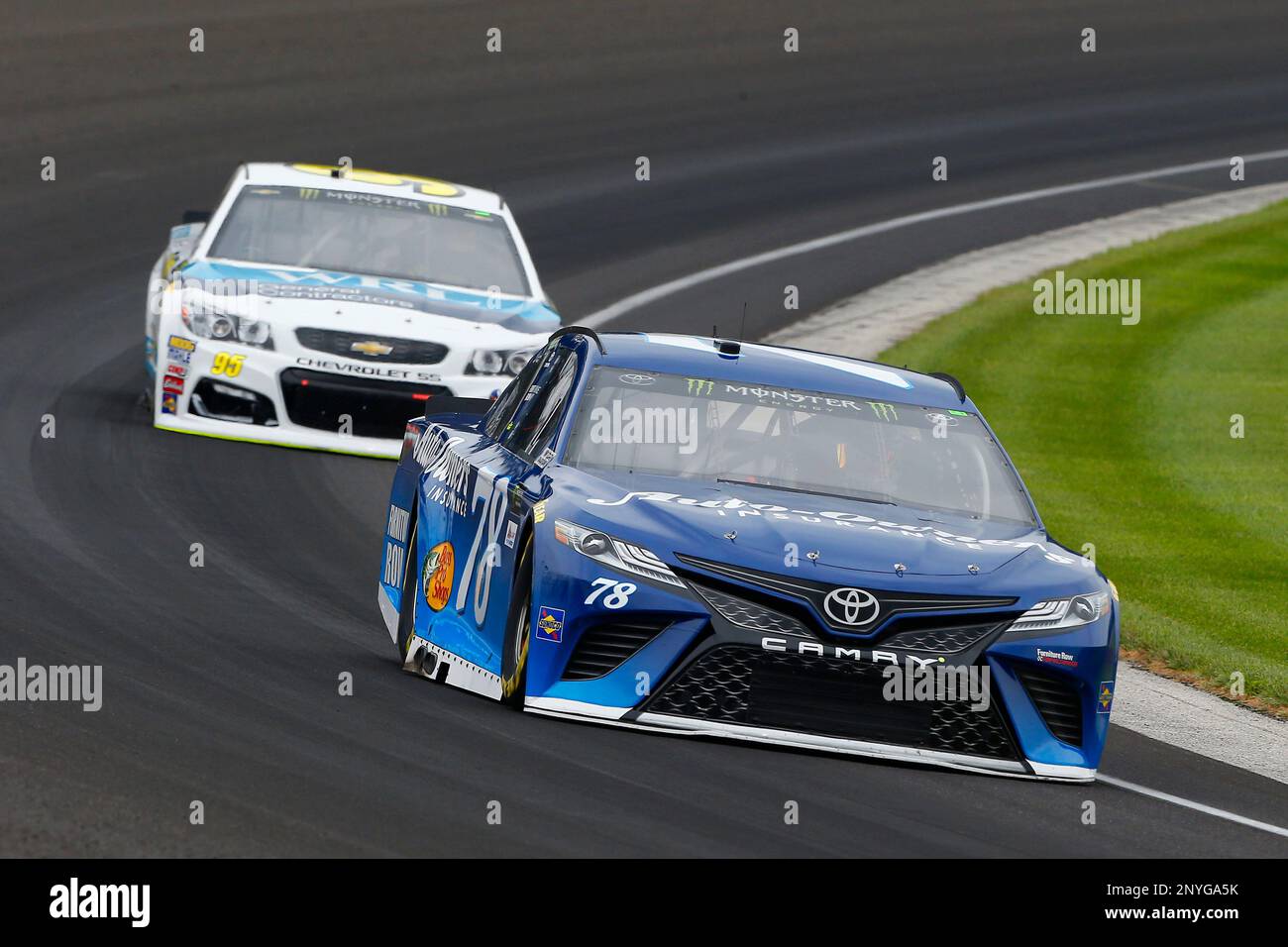 Martin Truex Jr (78) and Michael McDowell (95) during practice for the ...