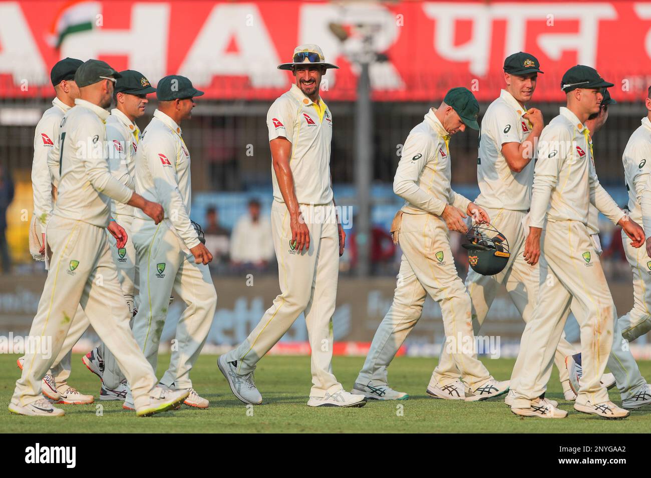 Australia's players walks back to pavilion at the end of Indian inning ...