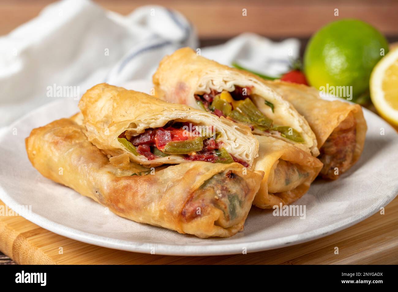 Pacanga pastry. Turkish cuisine delicacies. Pastry made with phyllo ...