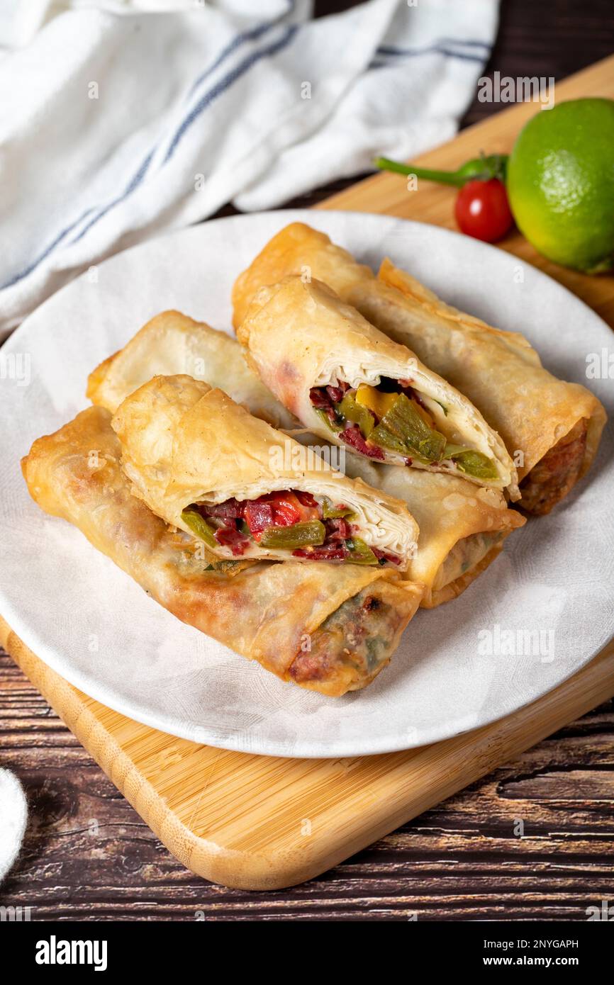 Pacanga pastry. Turkish cuisine delicacies. Pastry made with phyllo ...