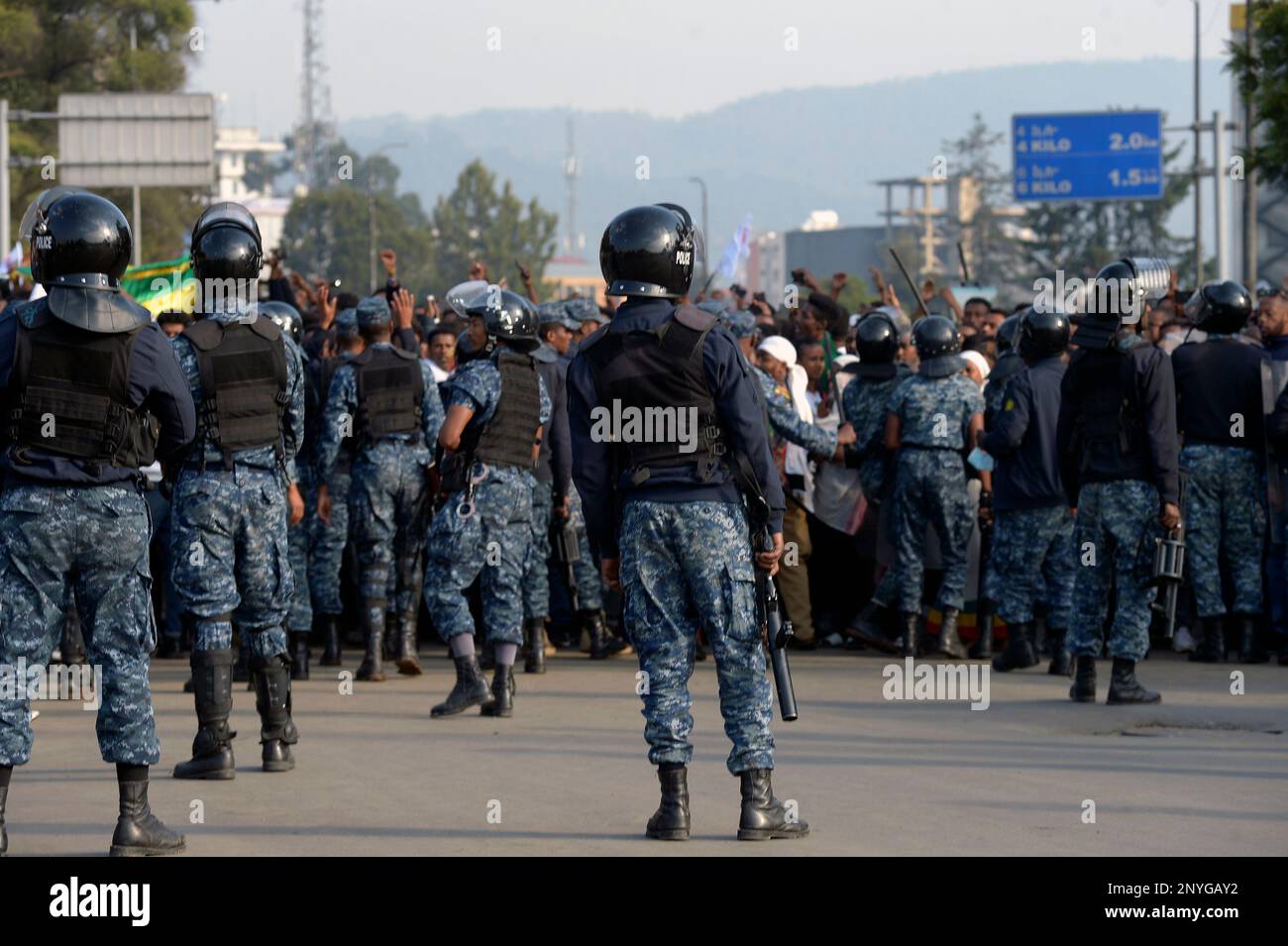 People gathered to celebrate the 127th Adwa Victory Day are prevented ...