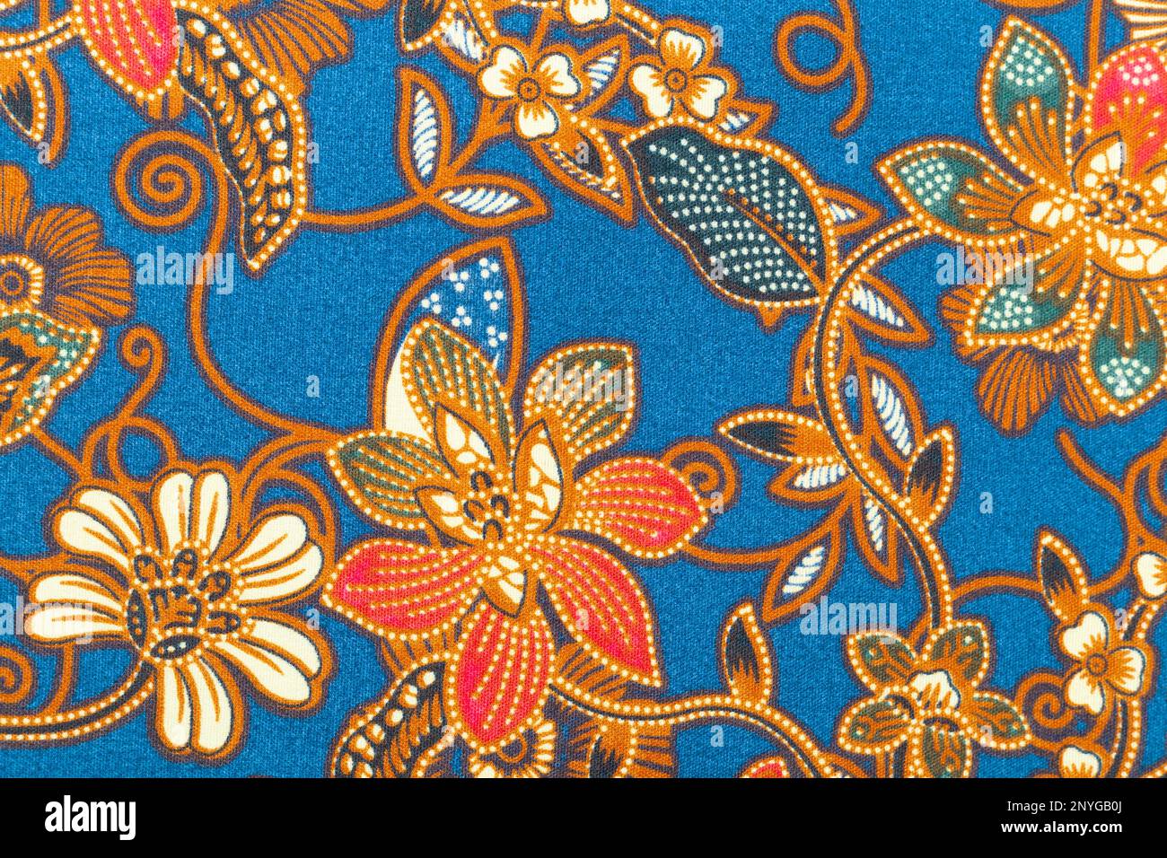 Batik with Floral Design, Made in Indonesia Stock Photo - Alamy