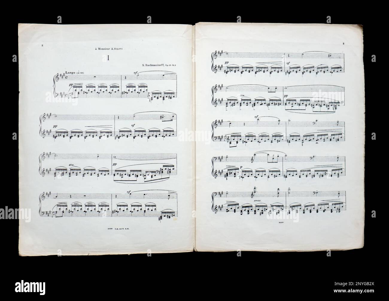 Vintage sheet music "Compositions for piano. Op.23 No. 1 Fis-moll" by ...
