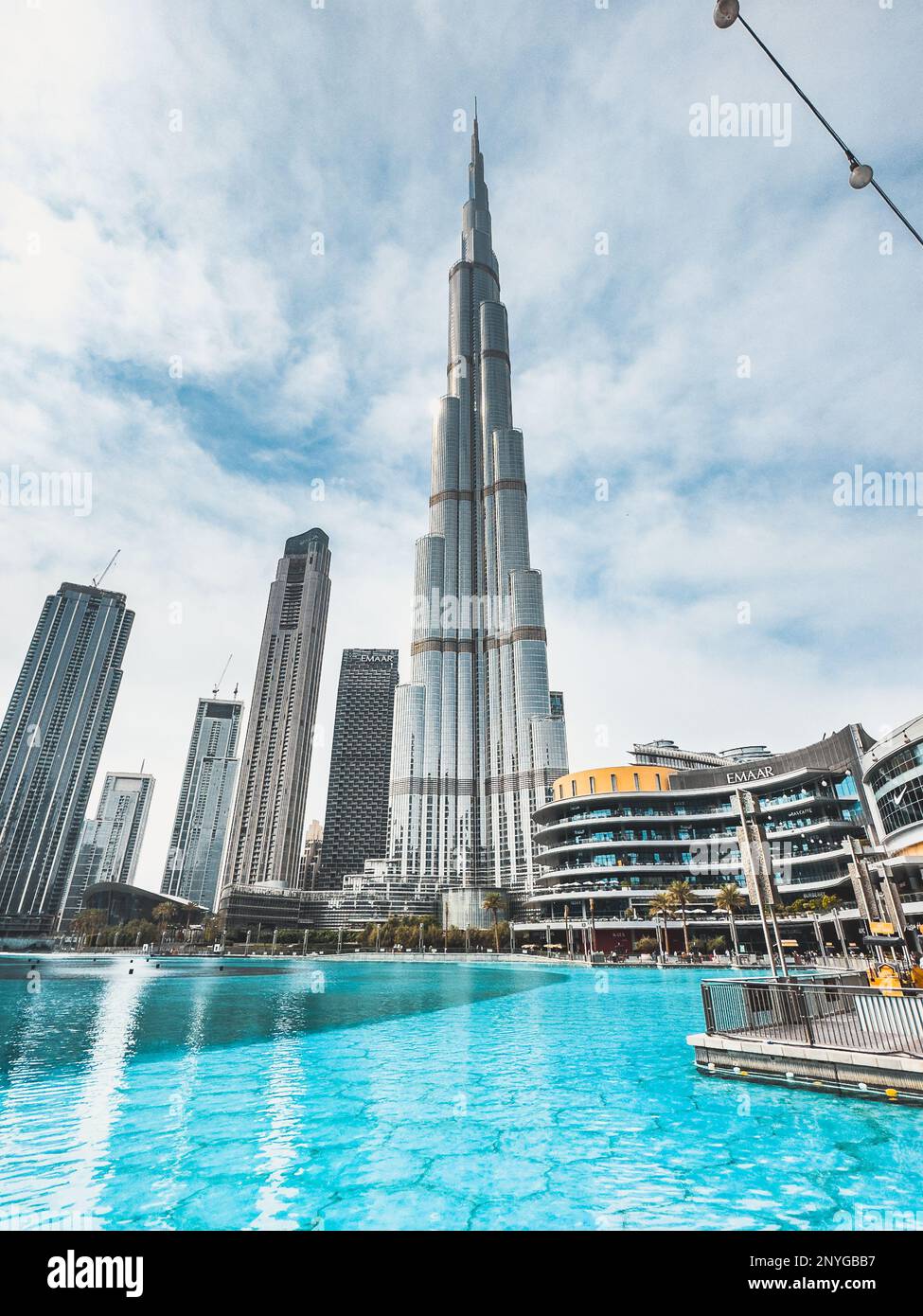 Burj Khalifa view from Burj park bridge in Downtown Dubai, United Arab ...