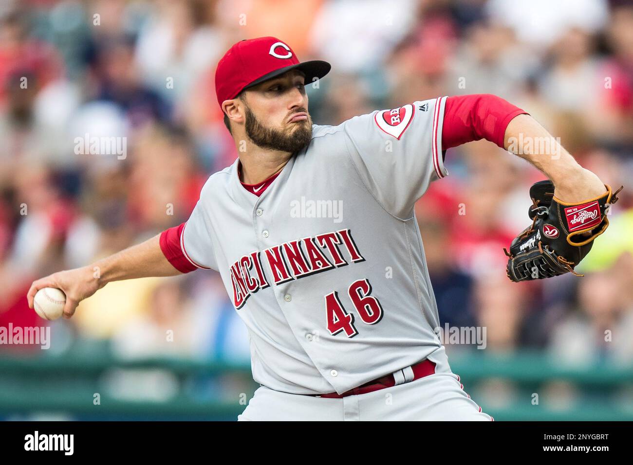 CLEVELAND, OH - JULY 24: Cincinnati Reds pitcher Tim Adleman (46 ...