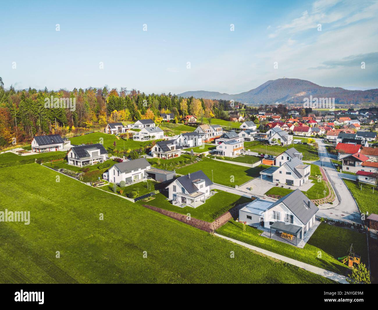 New housing development outside the city by the forest offering ...