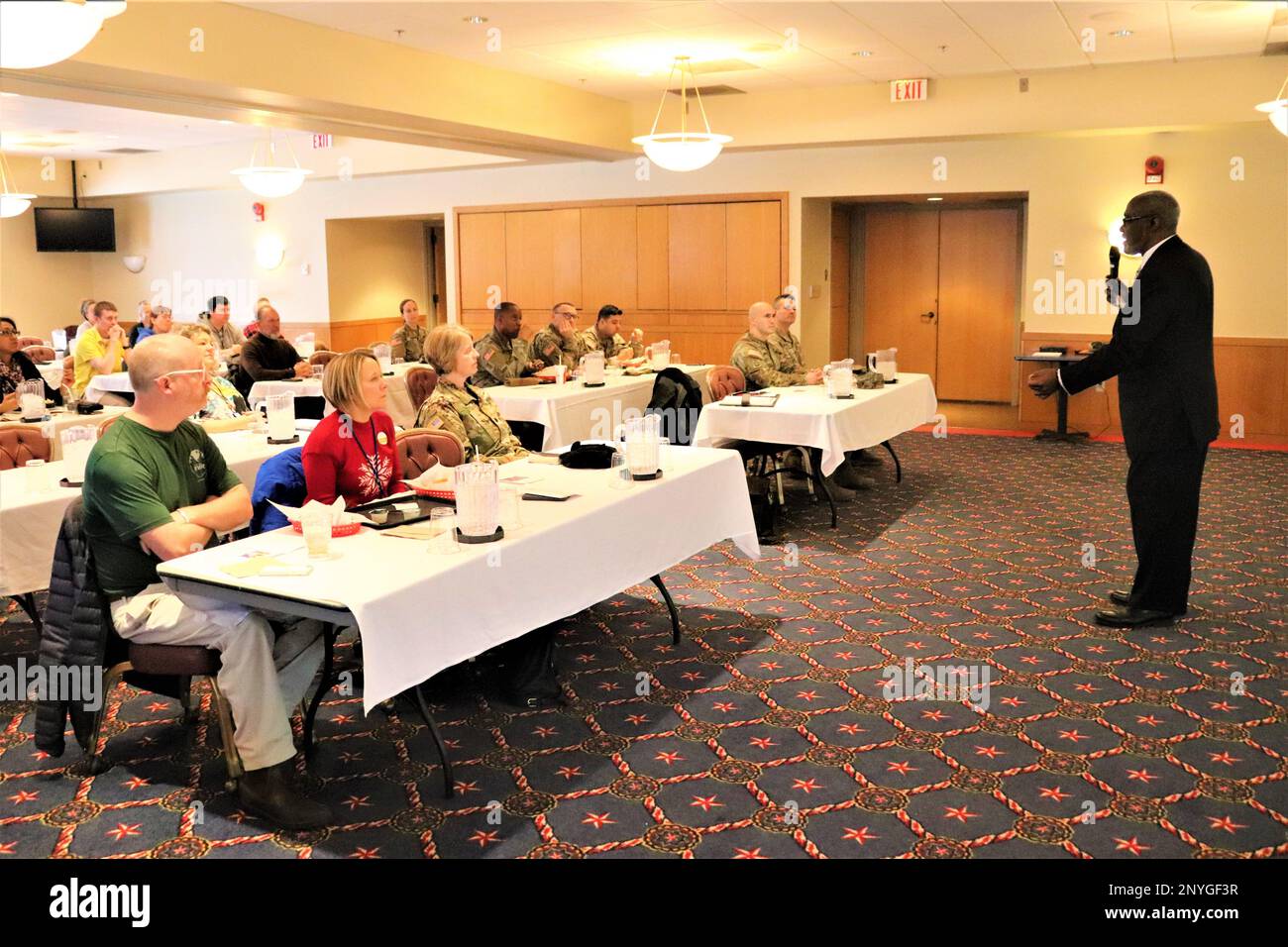 Guest speaker Marcus Gentry gives his presentation about Martin Luther ...