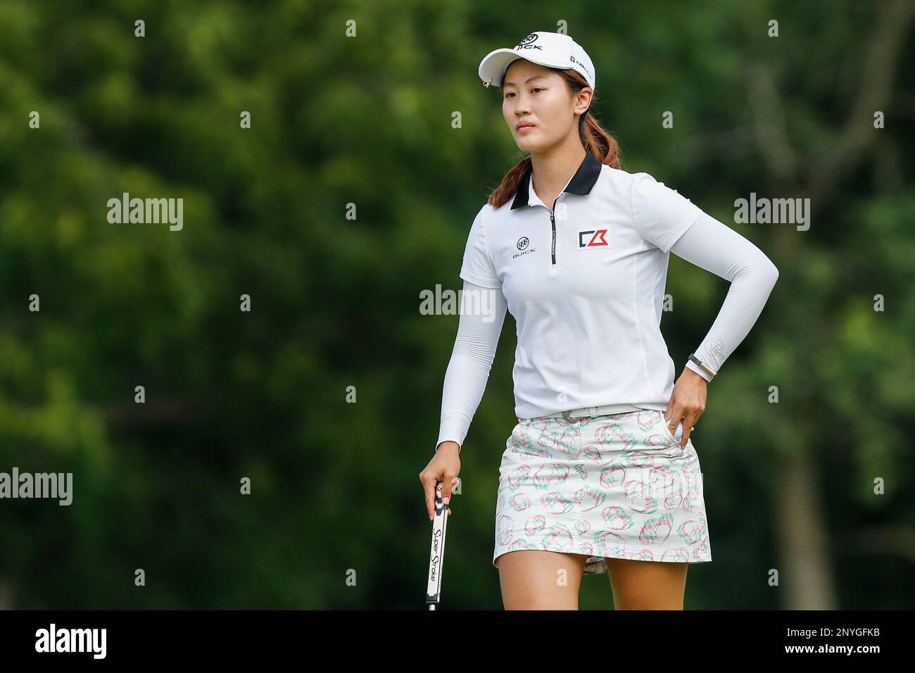 SYLVANIA, OH - JULY 20: Xiyu Lin, of China, puts on the 18th green ...