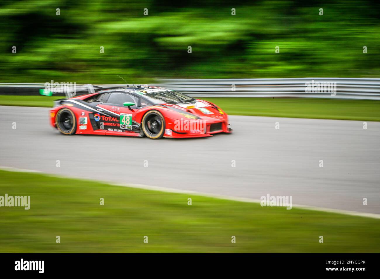 LAKEVILLE, CT - JULY 22: The #48 Paul Miller Racing Lamborghini Huracan ...