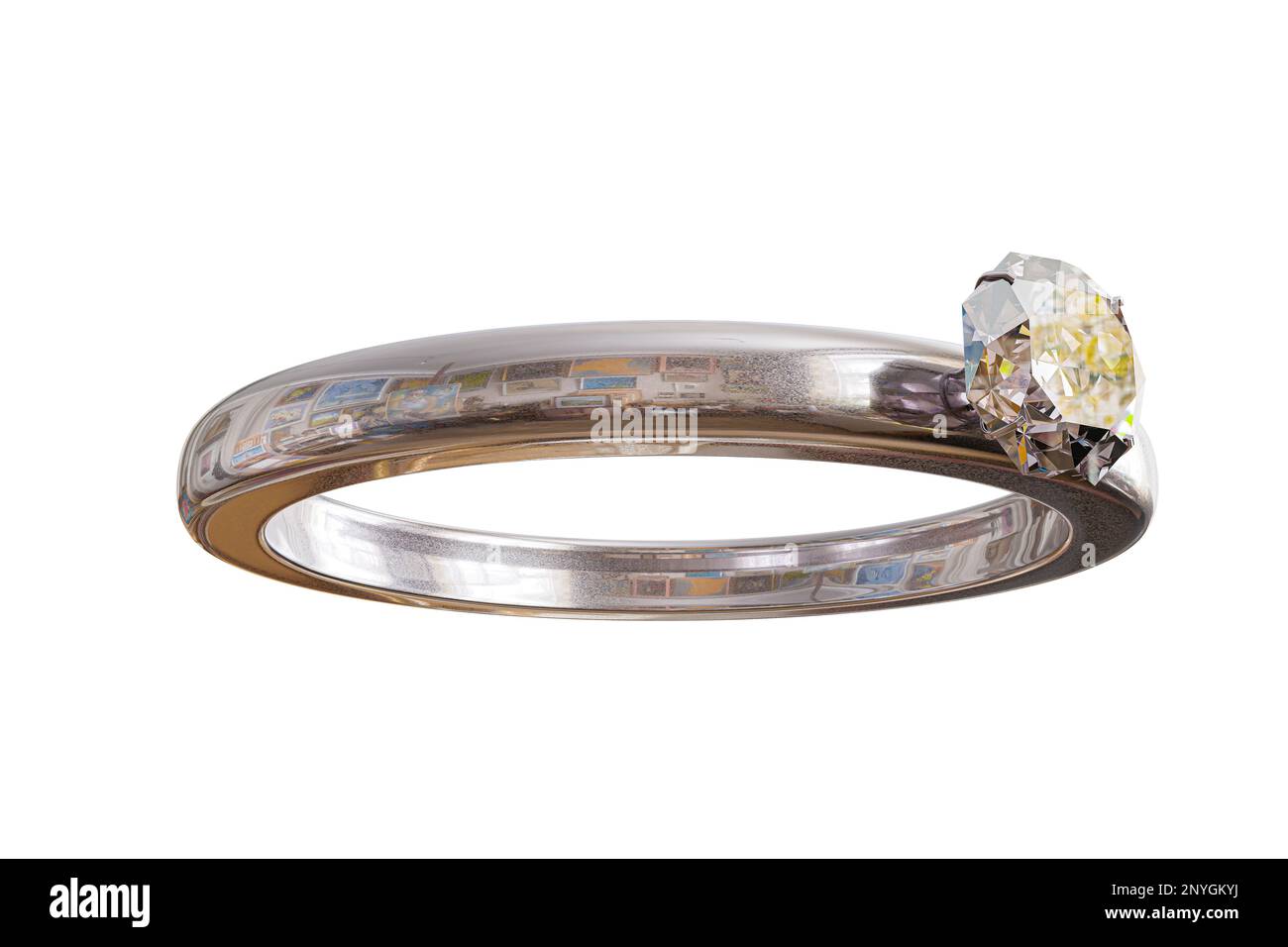 solitaire ring isolated on white background 3d illustration Stock Photo ...