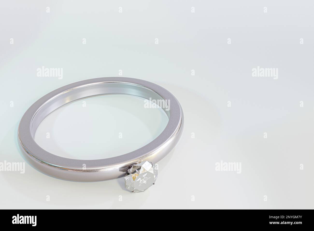 solitaire ring isolated on white background 3d illustration Stock Photo ...