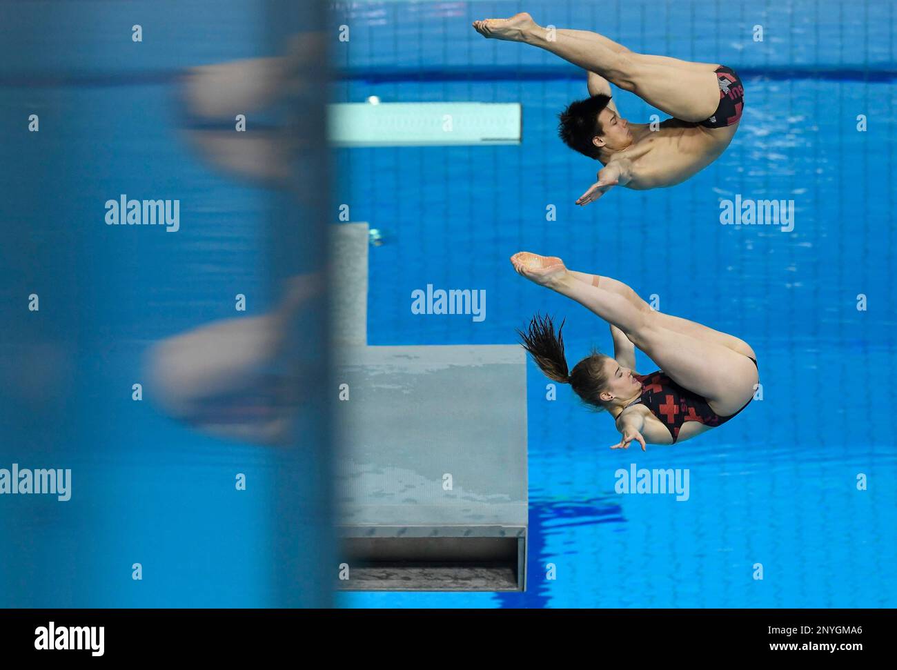 Michelle Heimberg and Jonathan Suckow of Switzerland compete in the ...