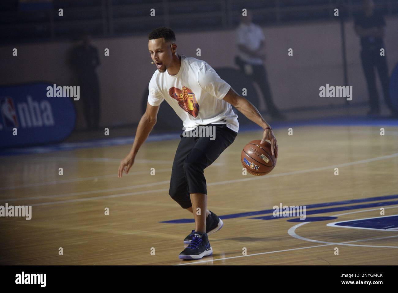 NBA star Stephen Curry of Golden State Warriors attends a fan meeting ...