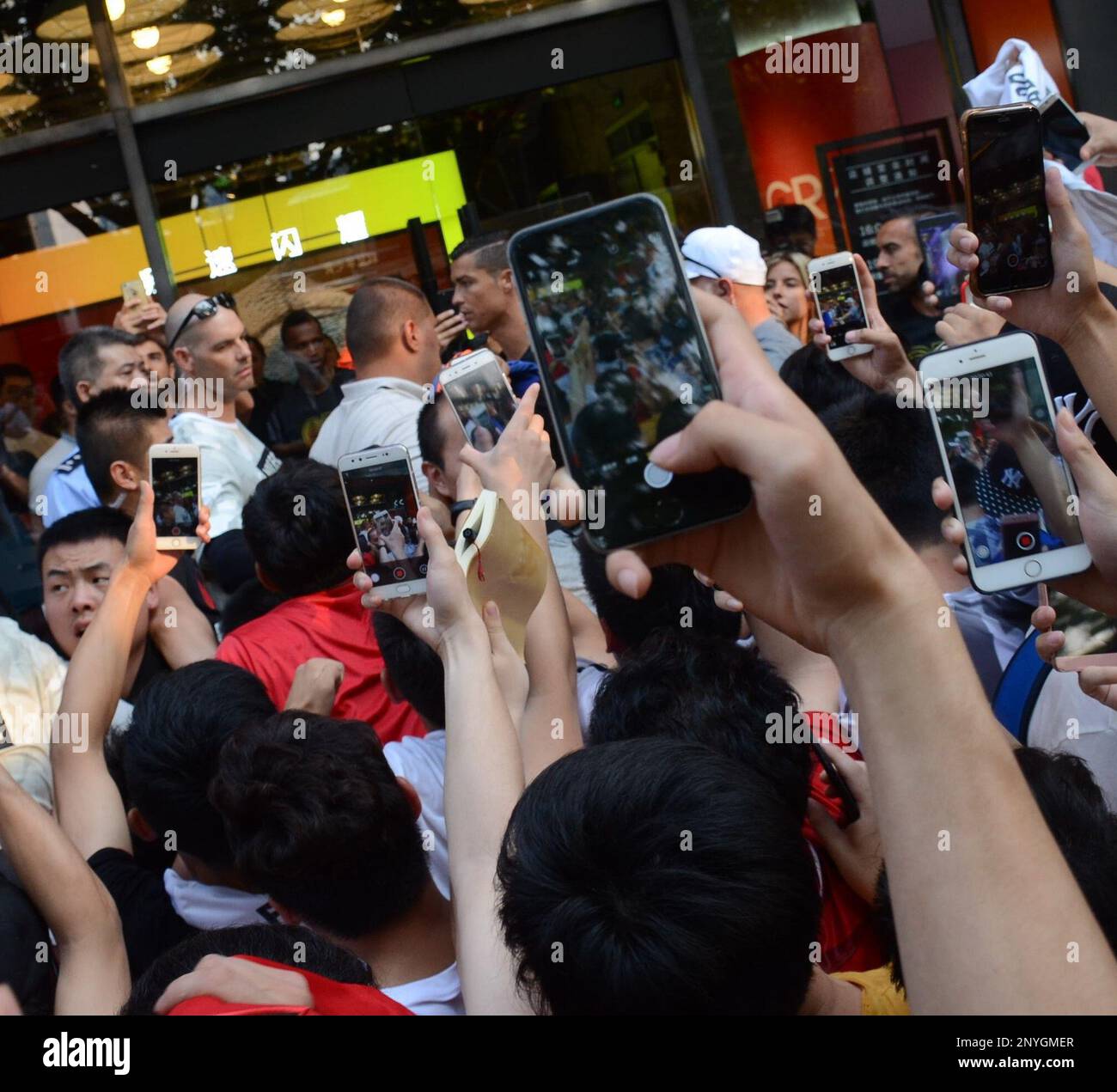 Portuguese football player Cristiano Ronaldo of Real Madrid is ...