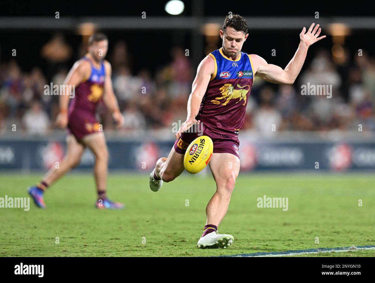 Lachie Neale of the Lions in action during the AFL official practice ...