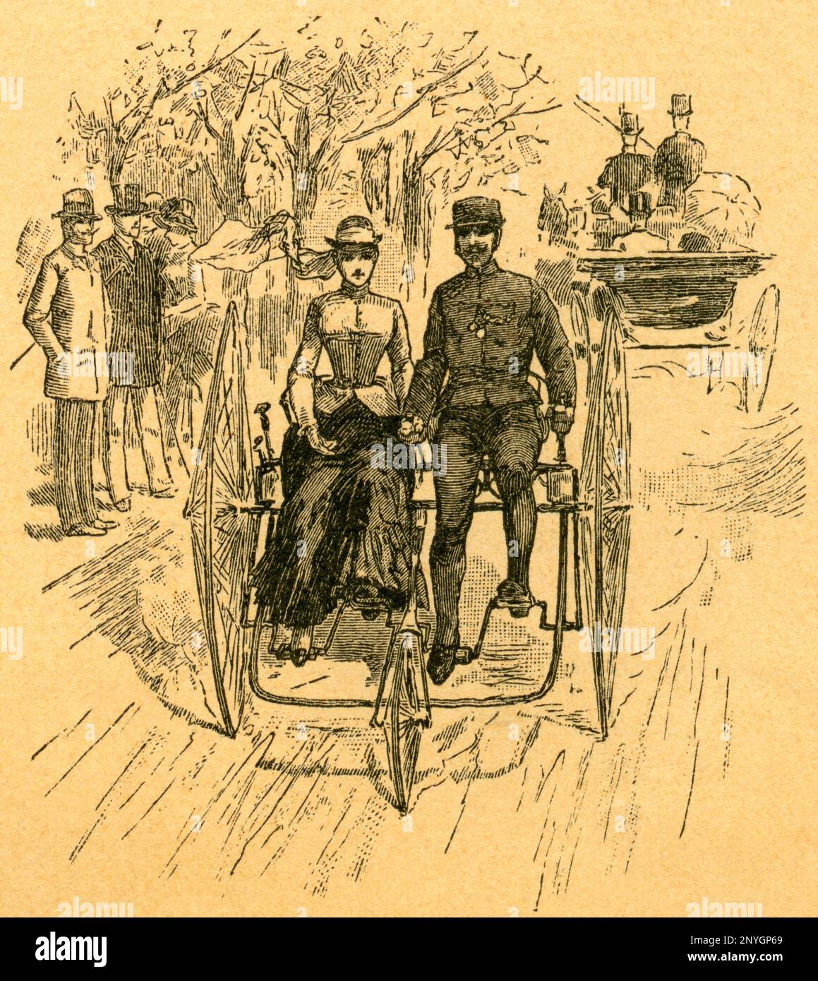 Europa, Dreirad für zwei Personen, Holzstich aus der Zeitschrift ...
