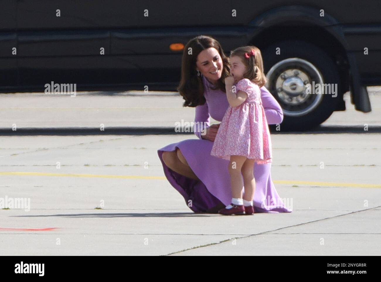 Britain's Kate the Duchess of Cambridge and her daughter Charlotte look ...