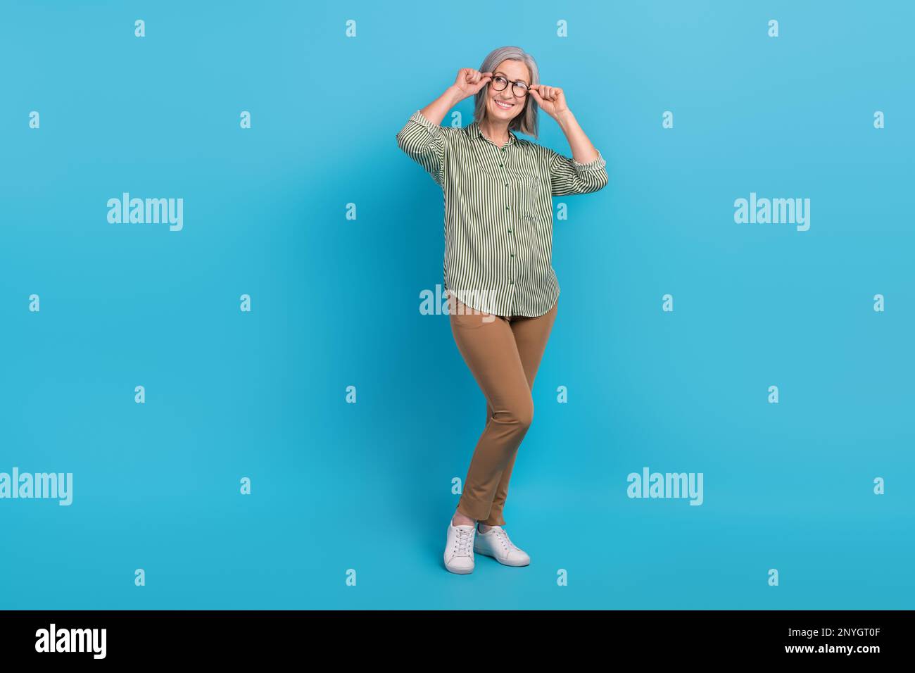 Full length size photo of intelligent business lady wear formal uniform ...