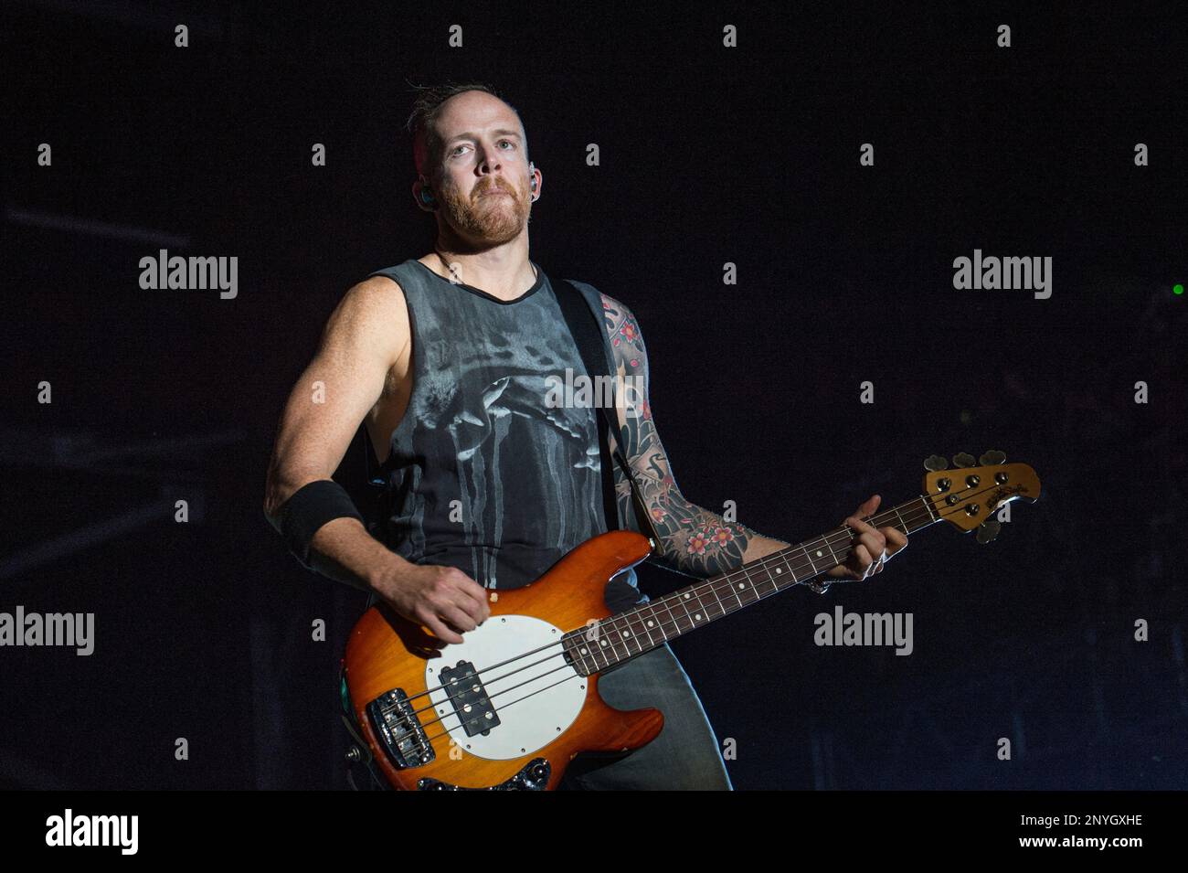 Dave Farrell of Linkin Park performs during the Rock On The Range ...