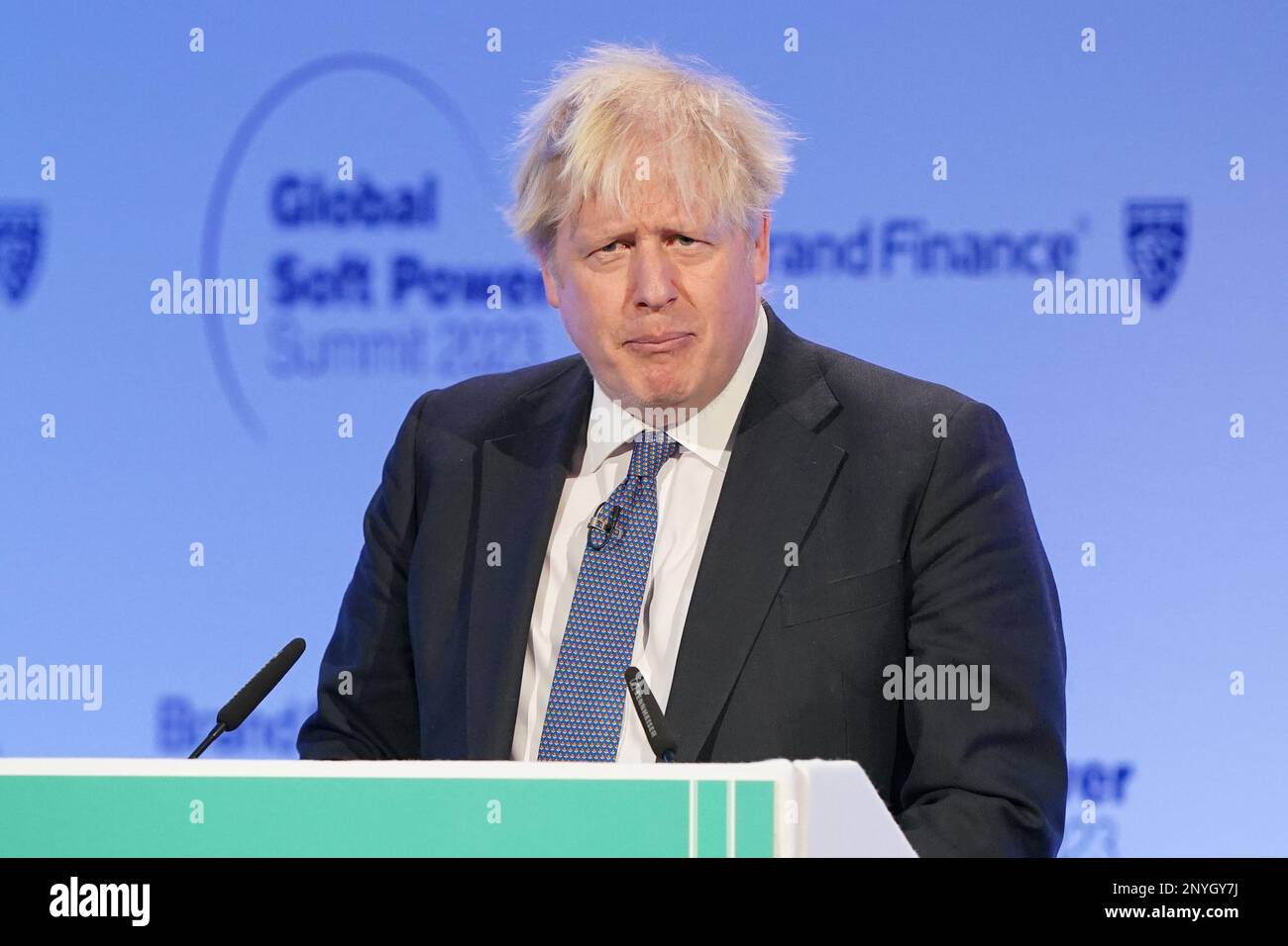 Former prime minister Boris Johnson speaks during the Global Soft Power ...