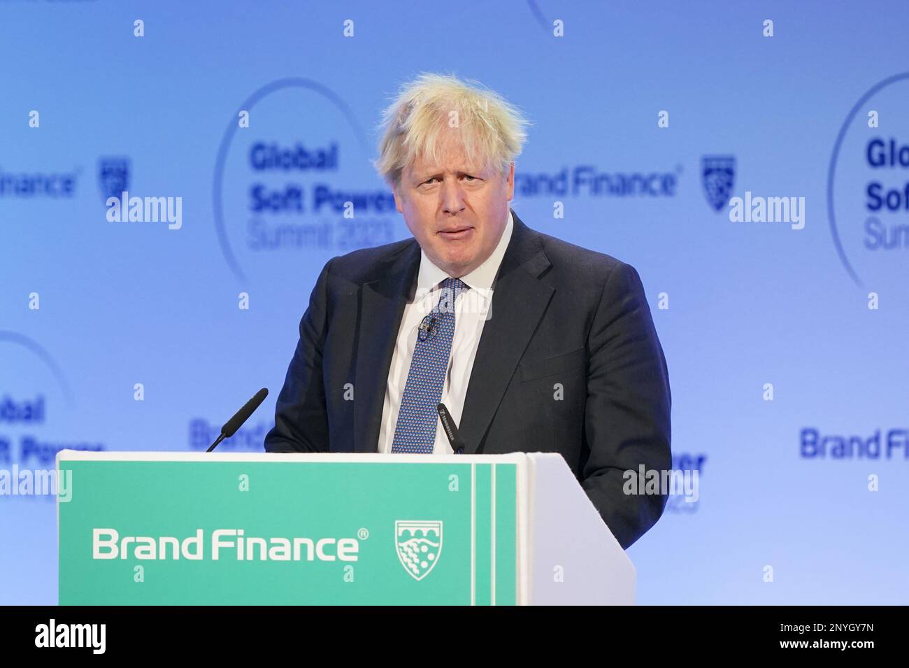 Former prime minister Boris Johnson speaks during the Global Soft Power ...