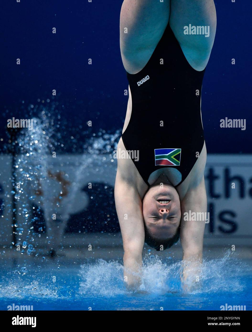 Micaela Bouter, of South Africa, competes in women's diving 3m ...