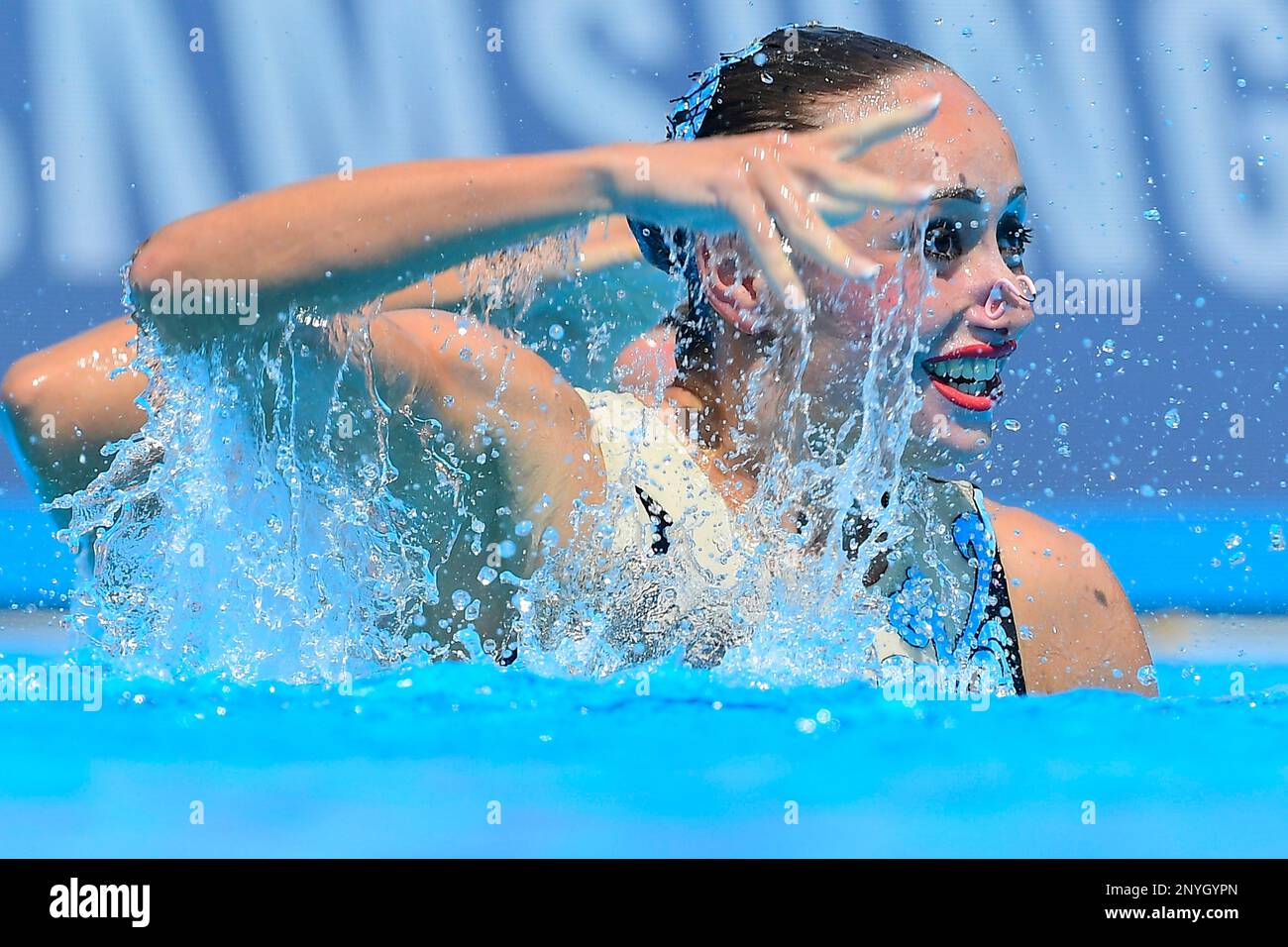 Bronze medal winners Anna Voloshyna and Yelyzaveta Yakhno, of Ukraine ...