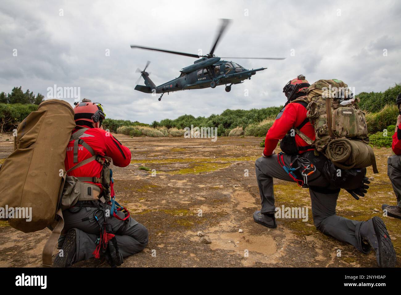 Pararescuemen assigned to the 320th Special Tactics Squadron watch a ...