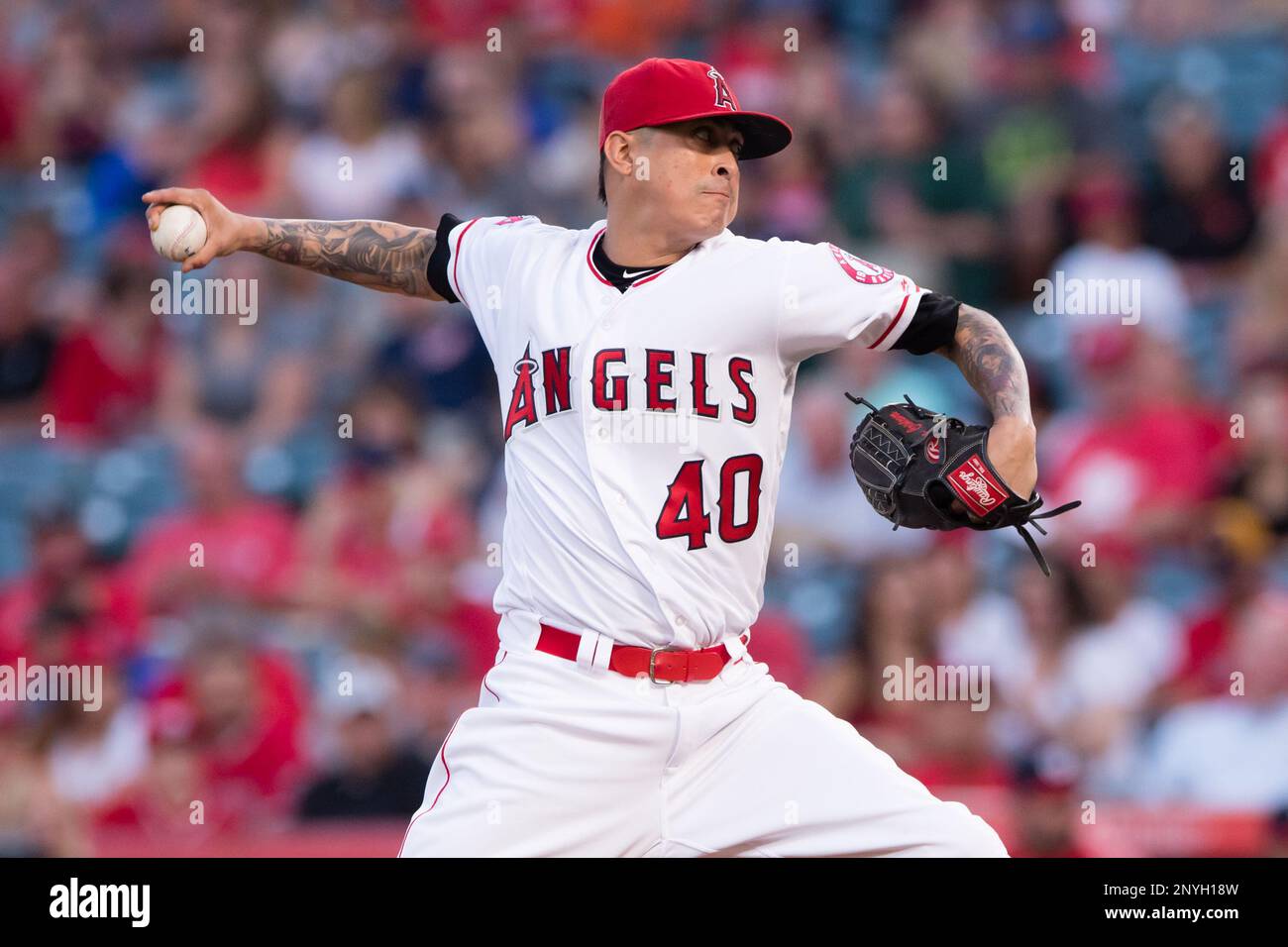 ANAHEIM, CA - JULY 18: Los Angeles Angels starting pitcher Jesse Chavez ...