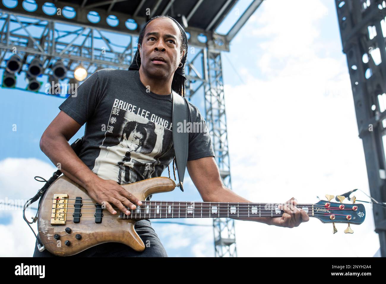 Doug Wimbish of Living Colour performs during Riot Fest at Douglas Park ...