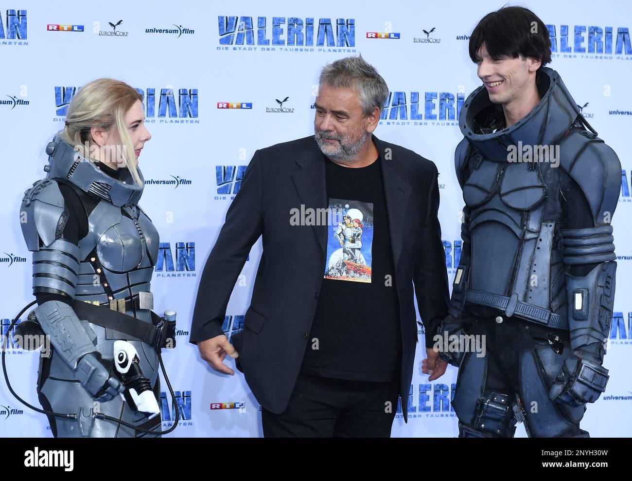 French director Luc Besson, centre, attends the premiere of the movie ...