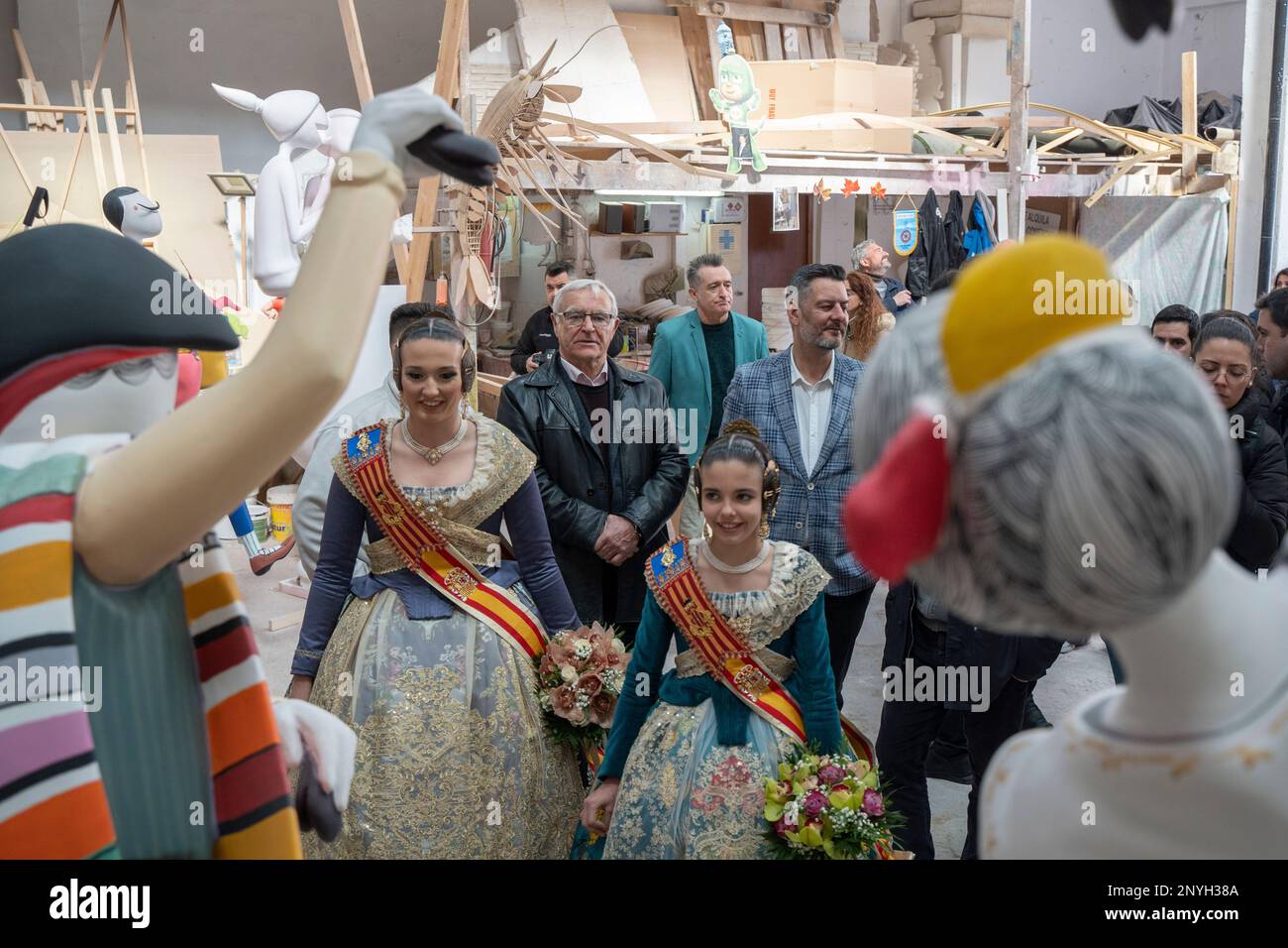 The falleras mayores of Valencia, Laura Mengó (1l) and Paula Nieto (c ...