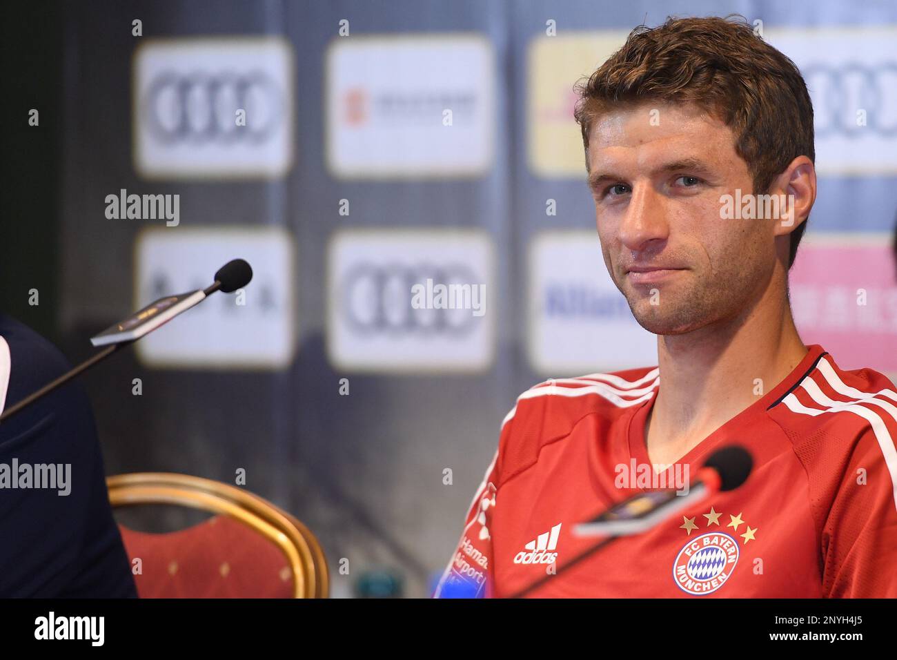 German football player Thomas Muller of FC Bayern Munich attends a ...