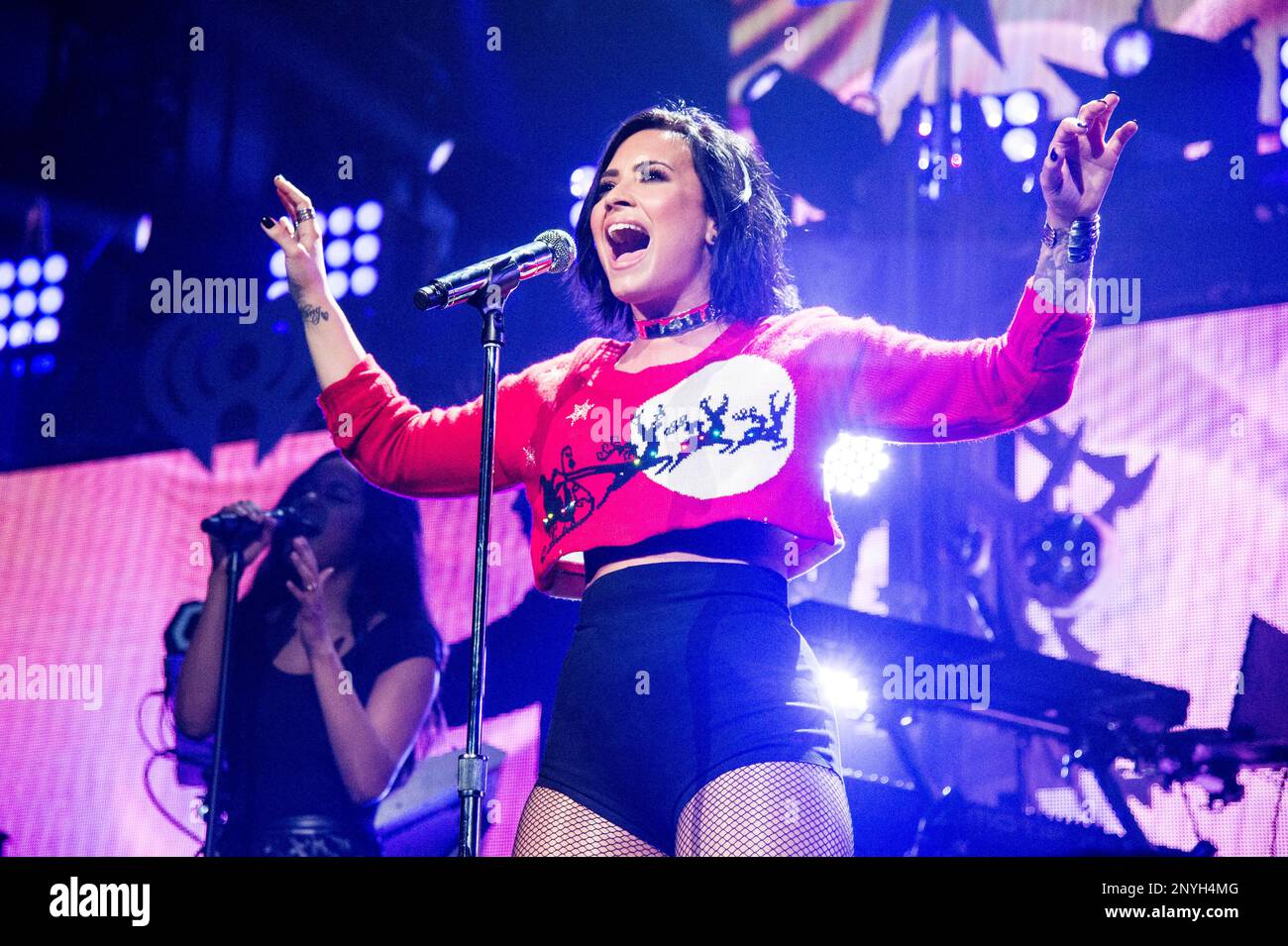 Demi Lovato performs during Y100's Jingle Ball at the BB&T Center on ...