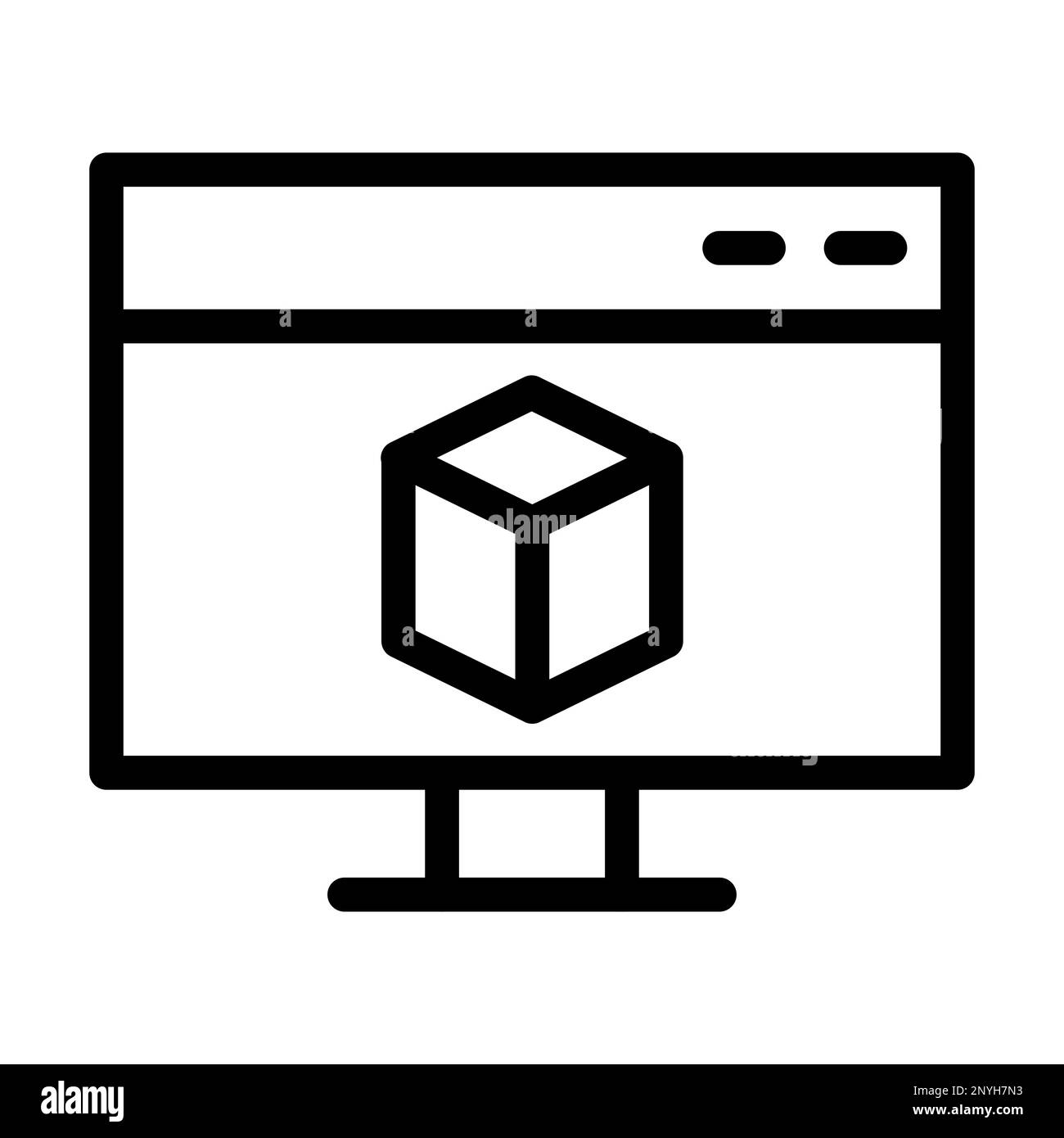 3D Design Icon Thick Line Icon Stock Photo - Alamy