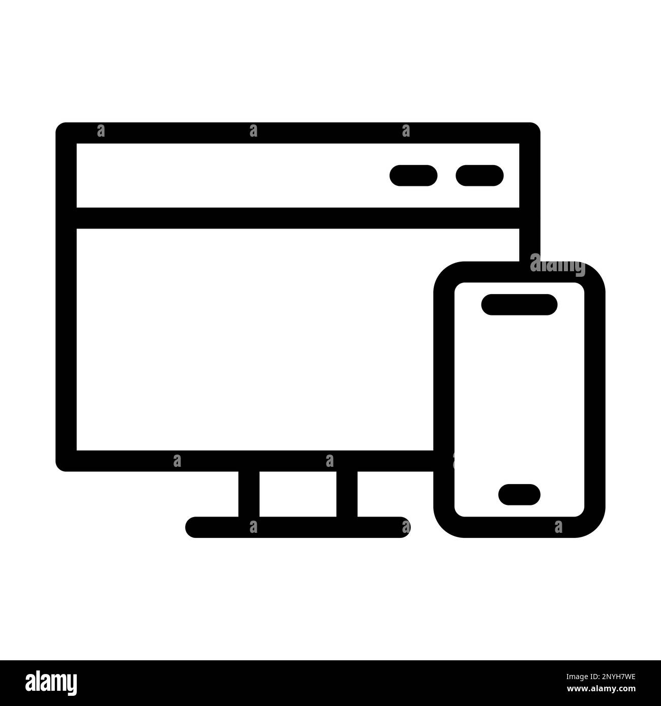 Responsive Design Thick Line Icon Stock Photo - Alamy