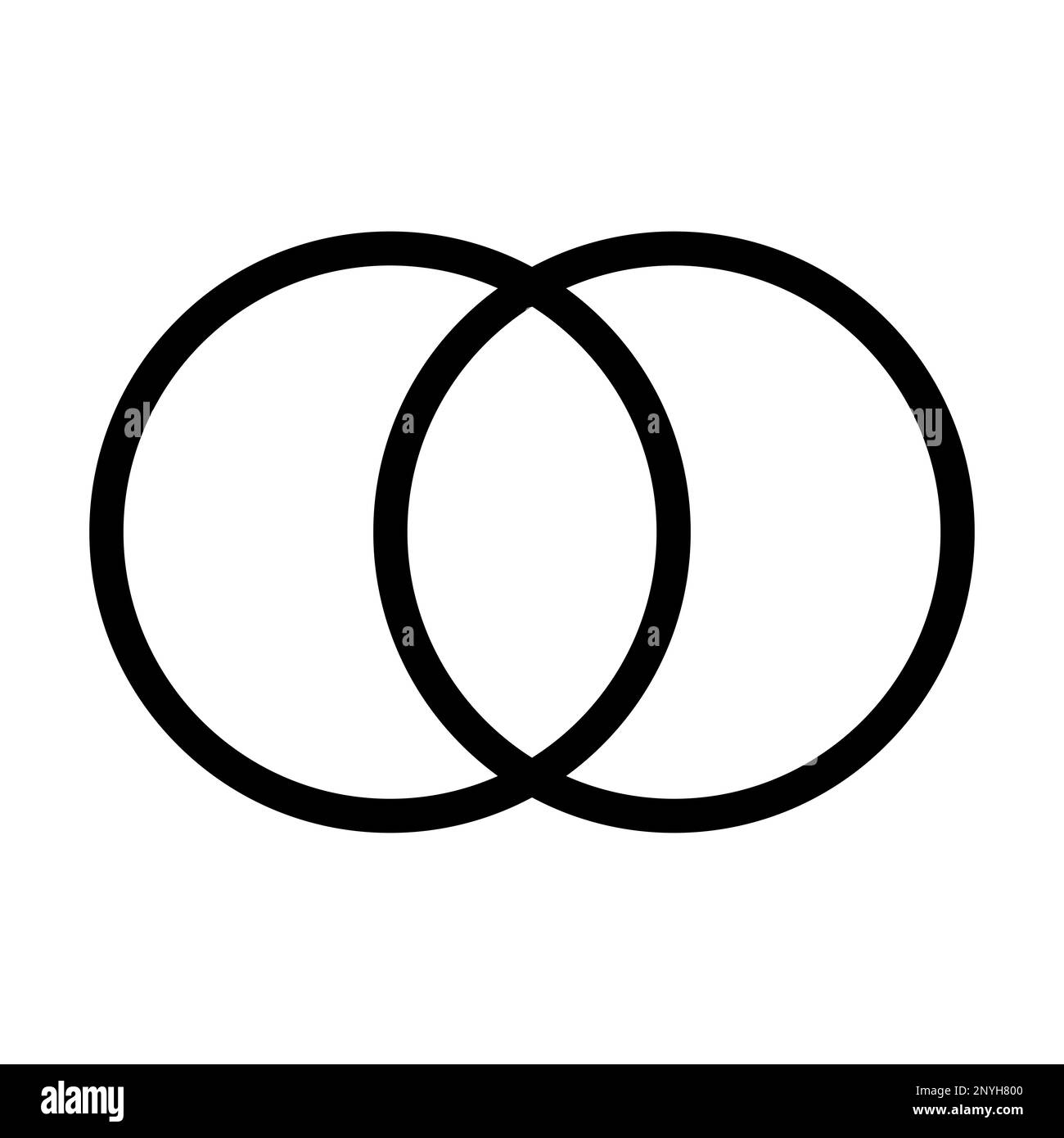 Overlap Thick Line Icon Stock Photo - Alamy