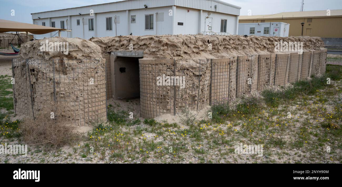 An old bunker is ready for an upgrade at Ali Al Salem Air Base, Kuwait ...