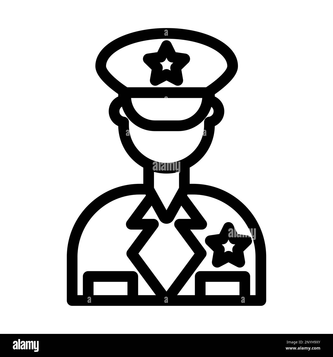 Officer Thick Line Icon Stock Photo - Alamy