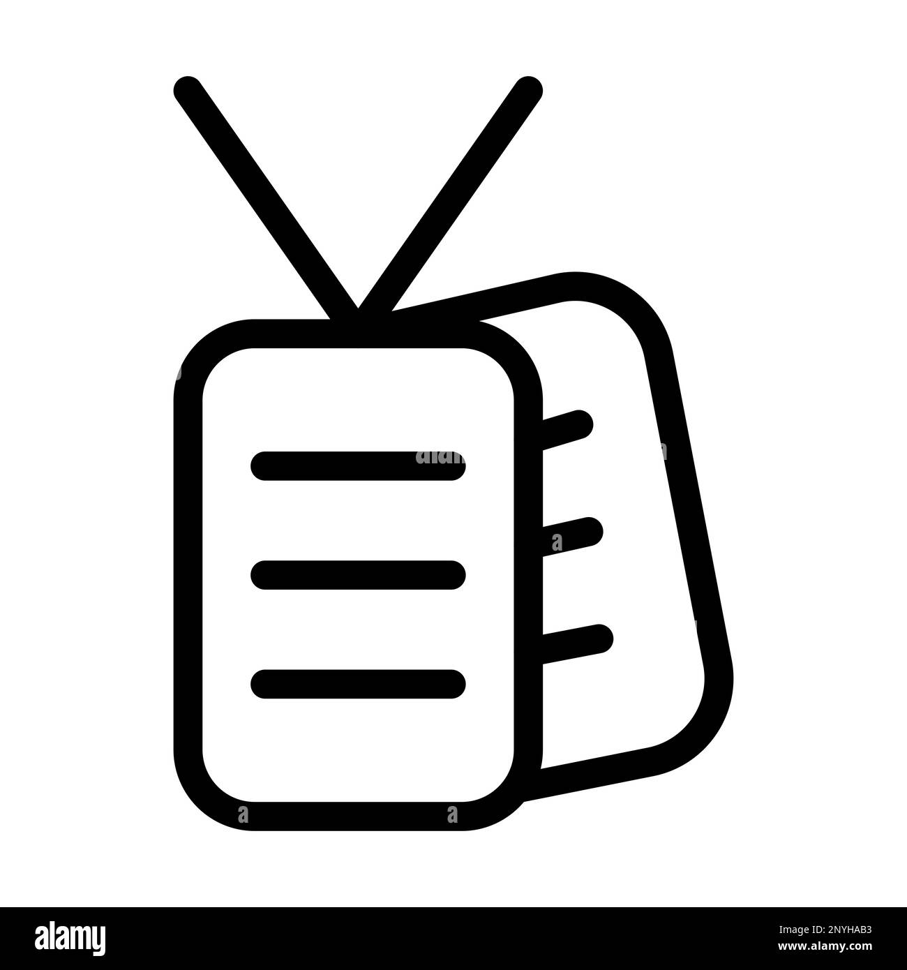 Army Dog Tag Thick Line Icon Stock Photo - Alamy