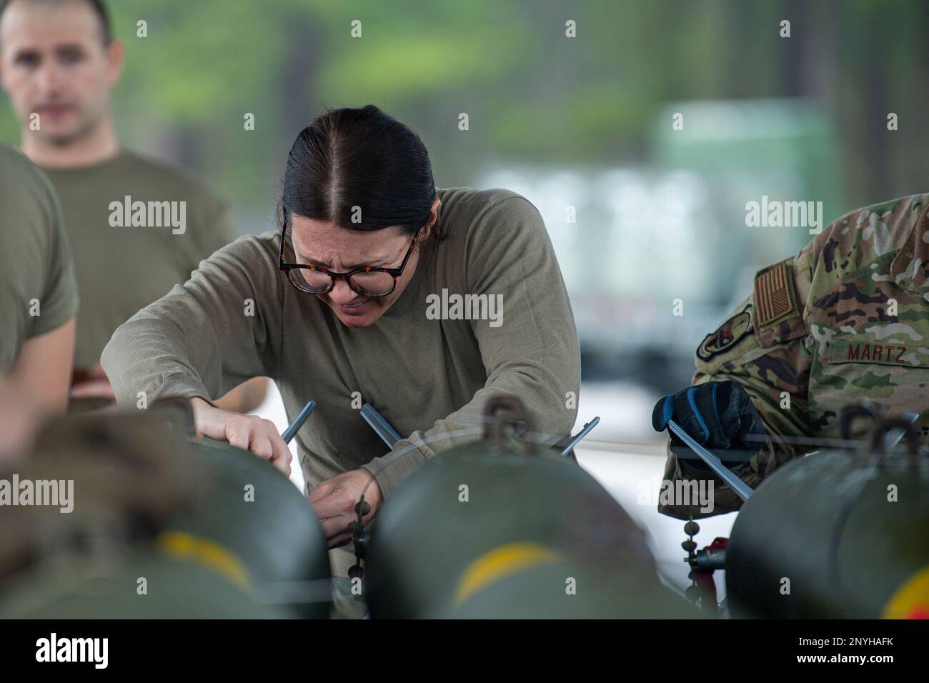 A U.S. Air Force Airman assigned to the 122nd Fighter Wing, Indiana Air ...