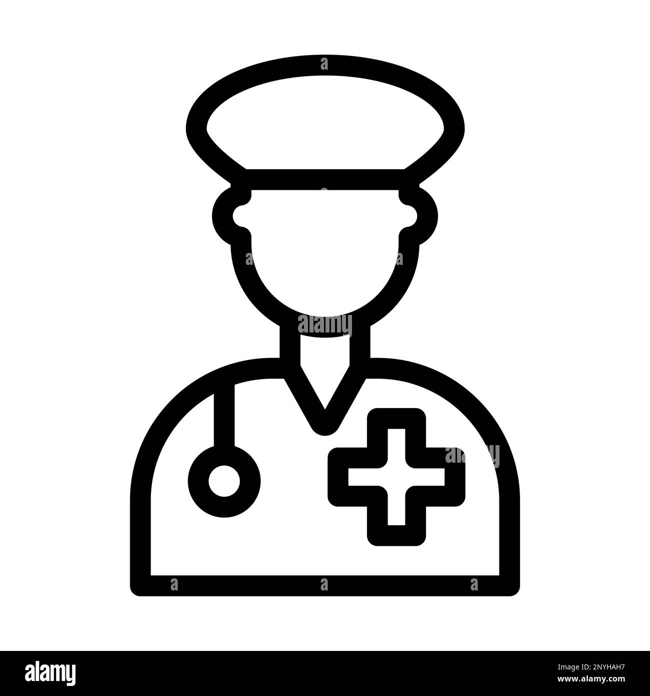 Doctor Thick Line Icon Stock Photo - Alamy